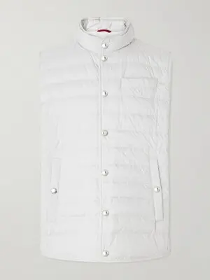 Brunello Cucinelli Quilted Shell Down Gilet - Neutrals