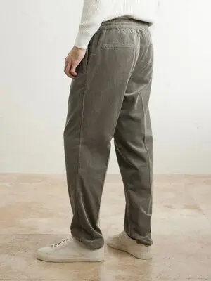 Brunello Cucinelli Straight-leg Cotton-corduroy Drawstring Trousers
