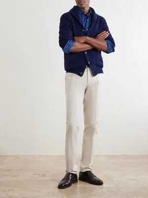 Brunello Cucinelli Straight-leg Stretch-cotton Twill Trousers