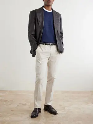 Brunello Cucinelli Cashmere, Silk And Linen-blend Crew Neck Sweater