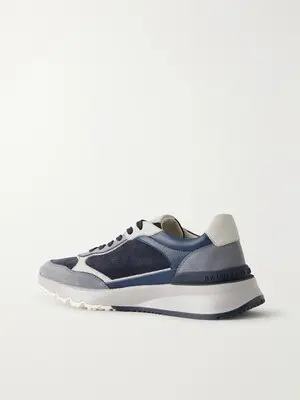 Brunello Cucinelli Paneled Suede And Leather Low-top Sneakers