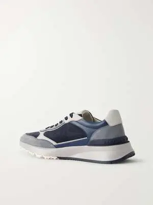 Brunello Cucinelli Paneled Suede And Leather Low-top Sneakers