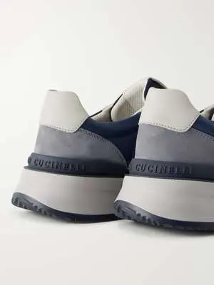 Brunello Cucinelli Paneled Suede And Leather Low-top Sneakers