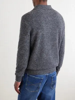 Brunello Cucinelli Brushed Alpaca-blend Polo Sweater