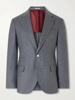 Brunello Cucinelli Virgin Wool Suit Jacket - Gray