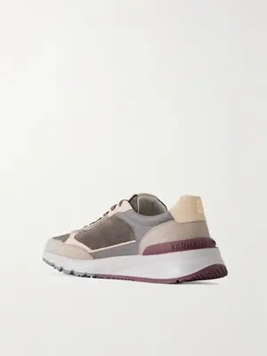 Brunello Cucinelli Paneled Suede And Leather Low Top Sneakers