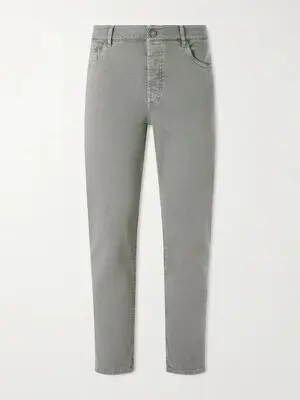 Brunello Cucinelli Slim-fit Cotton-blend Jeans - Green