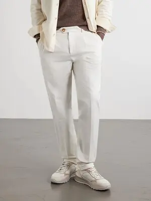 Brunello Cucinelli Paneled Suede And Leather Sneakers