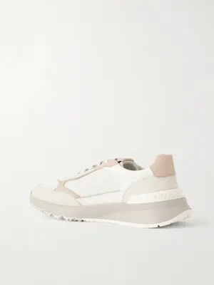 Brunello Cucinelli Paneled Suede And Leather Sneakers