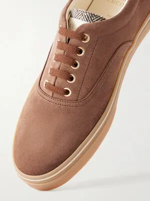 Brunello Cucinelli Suede Lace-up Sneakers - Brown