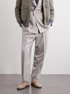 Brunello Cucinelli Suede Penny Loafers - Neutrals