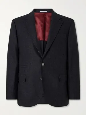 Brunello Cucinelli Virgin Wool Suit Jacket - Black