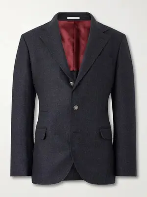 Brunello Cucinelli Virgin Wool Suit Jacket - Black