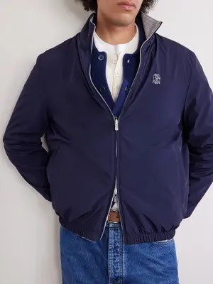 Brunello Cucinelli Logo-embroidered Shell Blouson Jacket