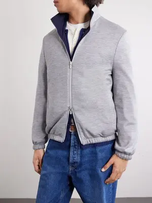 Brunello Cucinelli Logo-embroidered Shell Blouson Jacket