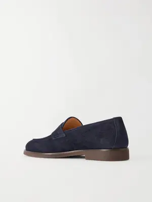 Brunello Cucinelli Suede Penny Loafers