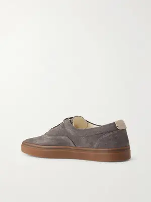 Brunello Cucinelli Suede Lace-up Sneakers - Gray
