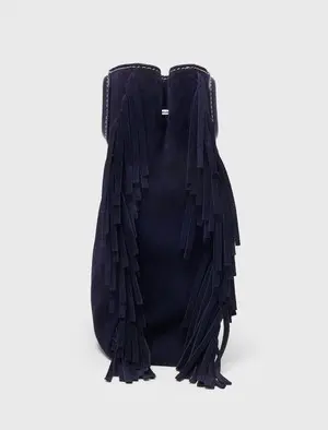 Maje Suede M Bag With Fringe Detail