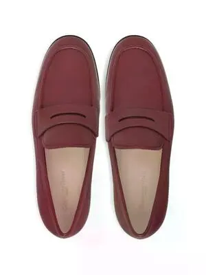 GIANVITO ROSSI Burgundy Leather Loafers