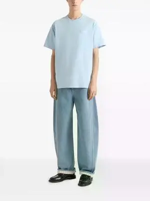 Givenchy T-shirt In Cotton With Paris Gros Grain - Blue