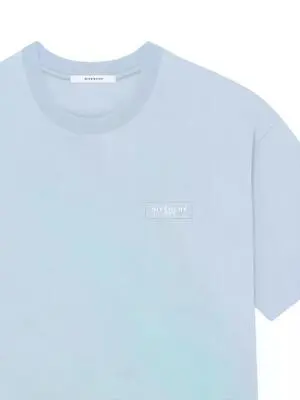 Givenchy T-shirt In Cotton With Paris Gros Grain - Blue