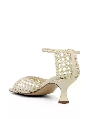 SOULIERS MARTINEZ Veronica Woven Leather Sandals