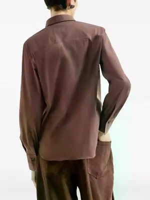 Brunello Cucinelli Stretch Cotton Poplin Shirt With Monili Embellished Collar