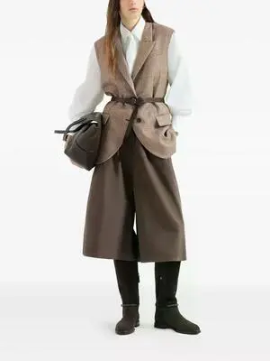 Brunello Cucinelli Couture Cotton Gabardine Long Bermuda Shorts - Brown