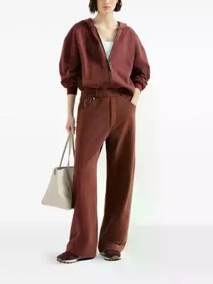 Brunello Cucinelli Cotton Smooth French Terry Trousers - Red