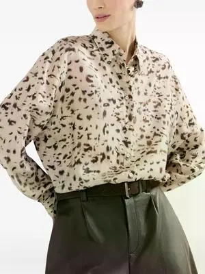 Brunello Cucinelli Lynx-print Monili-embellished Shirt