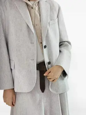 Brunello Cucinelli Wool Flannel Blazer With Monili