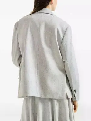 Brunello Cucinelli Wool Flannel Blazer With Monili