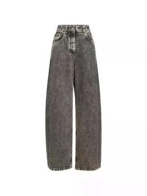 Brunello Cucinelli Monili Embellished Wide Leg Trousers - Grey