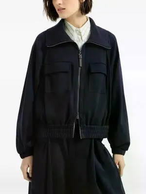 Brunello Cucinelli Cotton And Silk Interlock Zip-up Cardigan