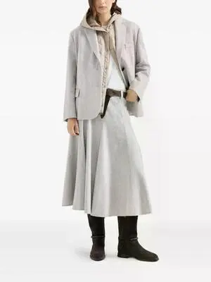 Brunello Cucinelli Wool-flannel Monili Flared Skirt