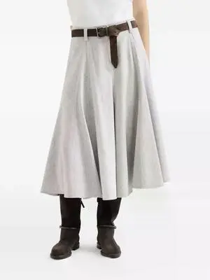 Brunello Cucinelli Wool-flannel Monili Flared Skirt