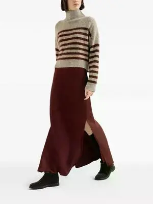 Brunello Cucinelli Satin Cady Fluid Bias-cut Skirt