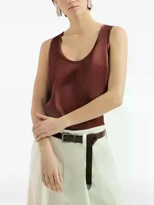 Brunello Cucinelli Stretch Silk Satin Top