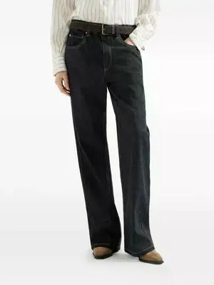 Brunello Cucinelli No-fade Denim Trousers With Monili Detail - Blue