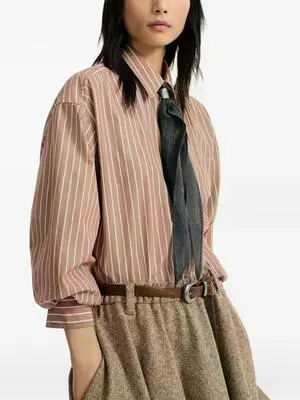 Brunello Cucinelli Striped Cotton Poplin Shirt