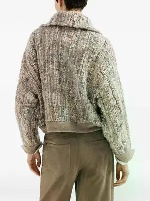 Brunello Cucinelli Mohair And Wool Cardigan - Neutrals