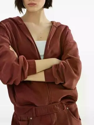 Brunello Cucinelli Cotton Smooth French Terry Full Zip Hoodie - Red