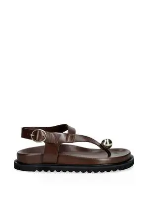 SOULIERS MARTINEZ Slingback Flat Sandals - Brown