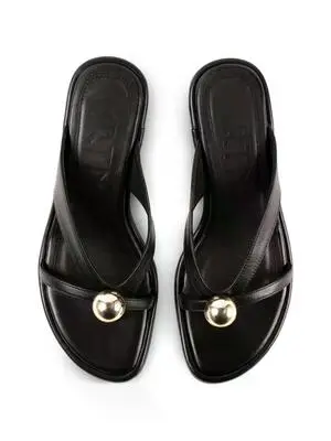 SOULIERS MARTINEZ Estela Orb-embellished Leather Sandals