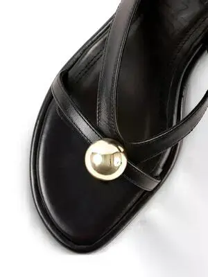 SOULIERS MARTINEZ Estela Orb-embellished Leather Sandals