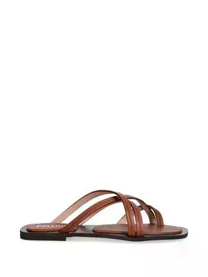 POLLINI Strappy Pebbled-effect Slides