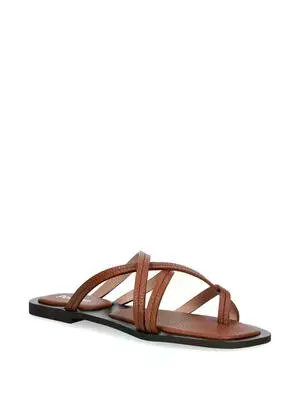 POLLINI Strappy Pebbled-effect Slides