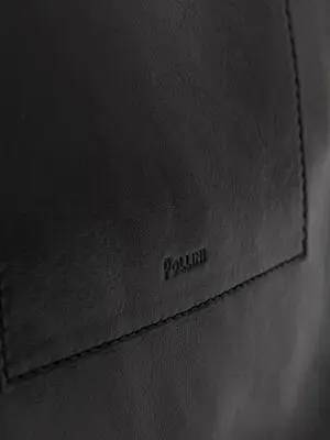 POLLINI Logo-debossed Leather Shoulder Bag