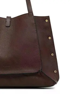 POLLINI Studded Pebbled Tote Bag - Brown