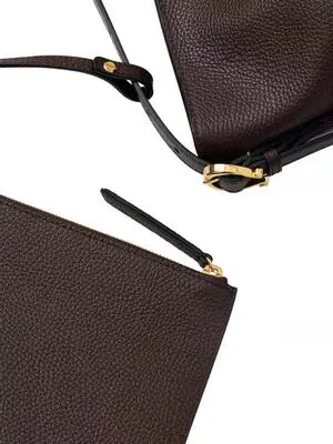 POLLINI Pebbled Leather Buckle-detail Tote Bag